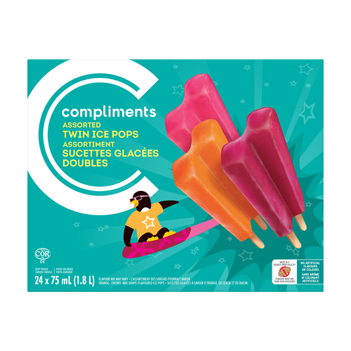 Twin Ice Pops Assorted 24 x 75 ml | Compliments.ca